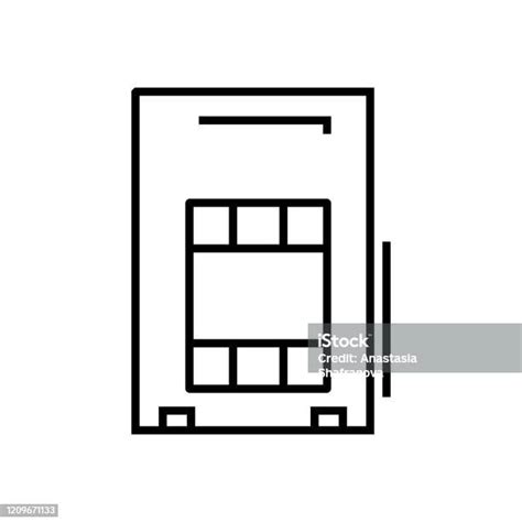 Sim 卡線圖示概念符號輪廓向量插圖線性符號向量圖形及更多sim卡圖片 Sim卡 一組物體 中央處理器 Istock