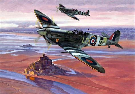 Spitfires Aviation Art Airplane Art Aircraft Art