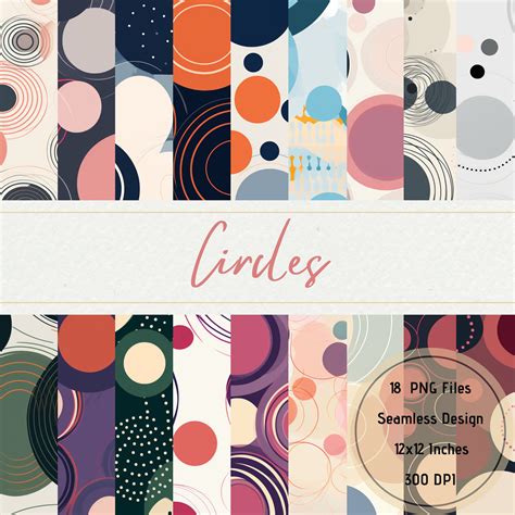 18 Seamless Circle Patterns Circles Digital Download 18 Pattern Bundle Printable Pattern