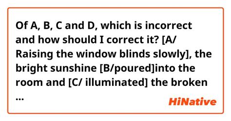 of a b c and d which is incorrect and how should i correct it [a