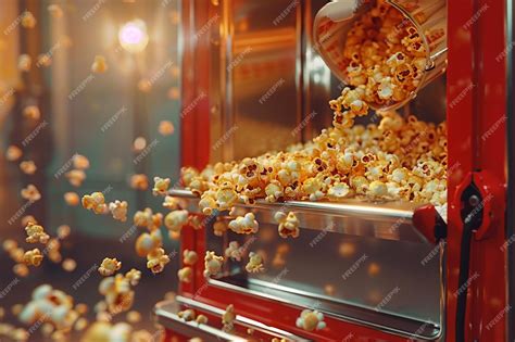 premium photo retro popcorn machine overflowing with delicious k