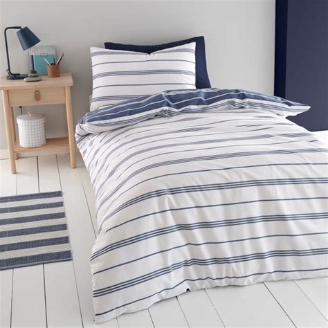 Falmouth Navy Reversible Duvet Cover And Pillowcase Set Dunelm