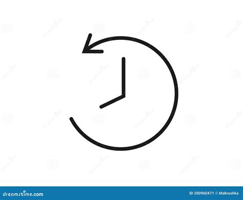 Clock Time With Arrow Icon Timer Watch Simple Countdown Symbol In Flat Design Isolated