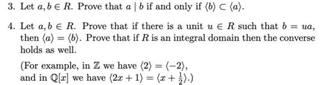 solved let r be a commutative ring 3 let a b e r prove