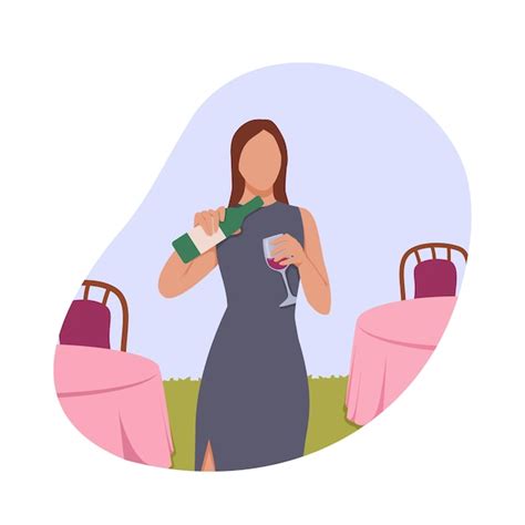 Premium Vector Female Character Manufacturing Organic Wine Woman