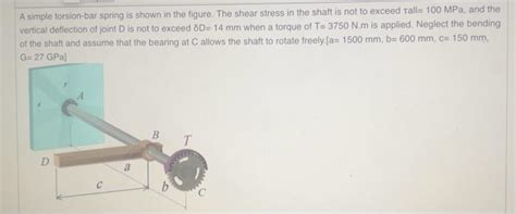 Solved Determine The Minimum Diameter Required For The Shaft
