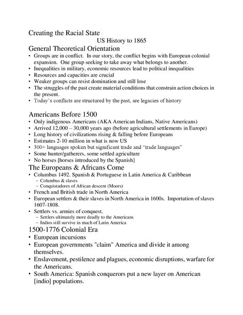 Creating The Racial State Ethnic Movements In The Us Lecture Notes