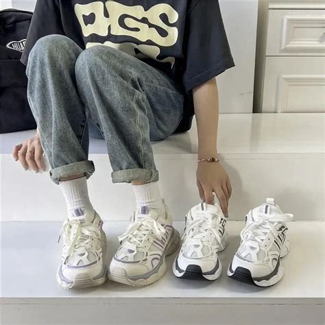 ₩47 385에서 캐주얼 신발 운동화 여자 2024 여름 메쉬 통기성 플랫폼 아빠 하이킹 레이스 작은 흰색 Dhgate