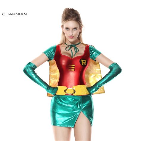 Charmian Halloween Costume For Women Sexy Robin Super Hero Anime