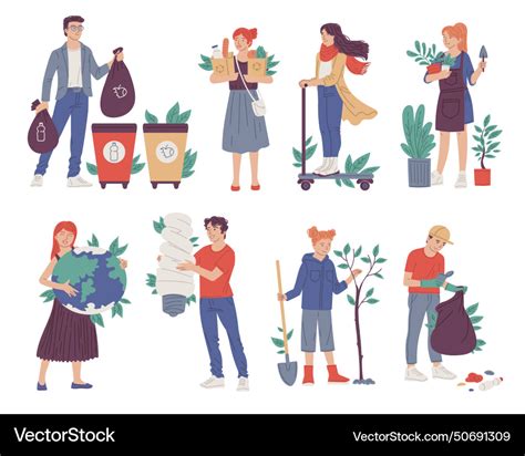 Eco Friendly Lifestyle People Royalty Free Vector Image