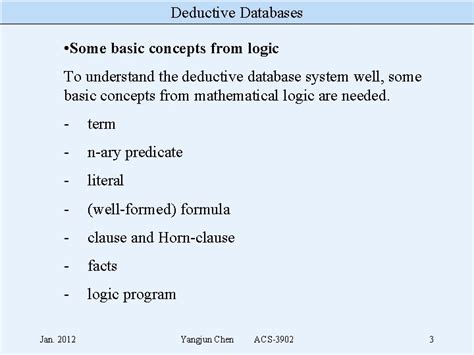 Deductive Databases Outline Chapter 25 3 Rd Ed