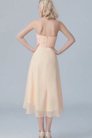 Vorn Kurz Hinten Lang Chiffon Kurzes Brautjungfernkleid Mit Blume