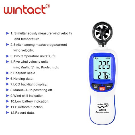 Bluetooth Wind Anemometer Data Logger Air Velocity Grandado