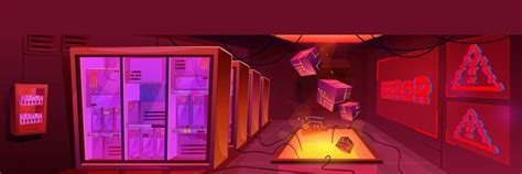 Data Center Digital Information Storage Room Vector Image