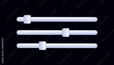D Scrollbar Vector Illustration Slider Bar Volume Brightness Panel Switch Control Concept