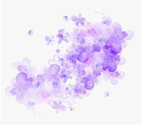Ftestickers Watercolor Flowers Purple Transparent Purple Watercolor