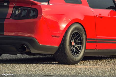Forgestar F14 Matte Black Drag Pack Wheels On 2013 2014 Shelby Gt500