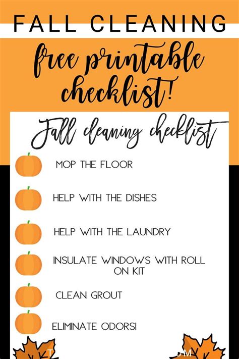 Printable Fall Cleaning Checklist Plan Your Year Easily
