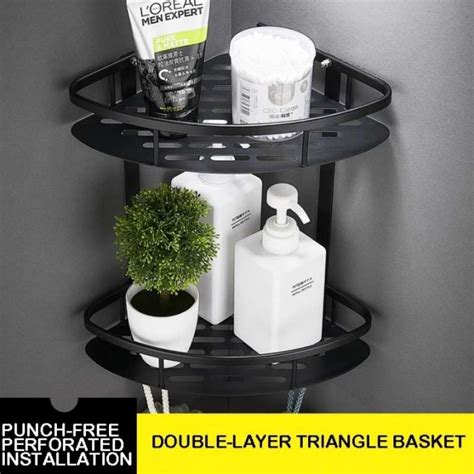 Jual Special Promo Lemonbest Rak Gantung Sudut Pojok Tembok Kamar Mandi Dapur Aluminium Di