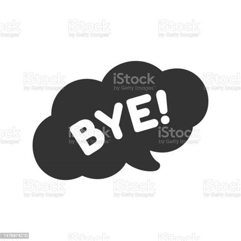 안녕 연설 거품 아이콘입니다 귀여운 검은 텍스트 글자 벡터 그림입니다 떠남에 대한 스톡 벡터 아트 및 기타 이미지 떠남