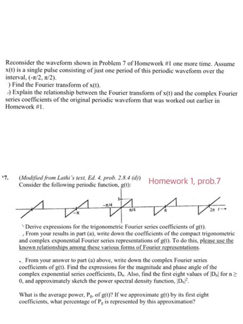 Solved Reconsider The Waveform Shown In Problem 7 Of Chegg Com