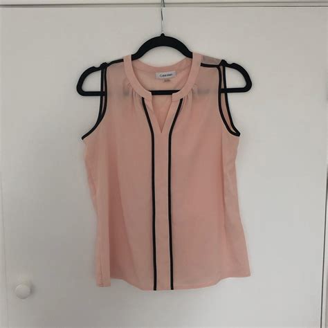 Original Calvin Klein Salmon Pink Blouse Perfect For Depop