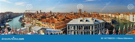 Panorama View Of Grand Canal From Roof Of Fondaco Dei Tedeschi Venice