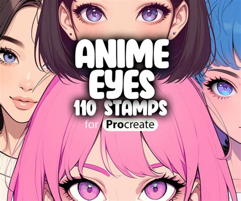 Artstation 110 Procreate Anime Eyes Stamps Brushes Procreate Manga