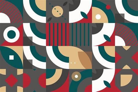 Mosaic Modern Geometry Shapes Seamless Pattern It Consists Of A Polyhedron Such As A Circle