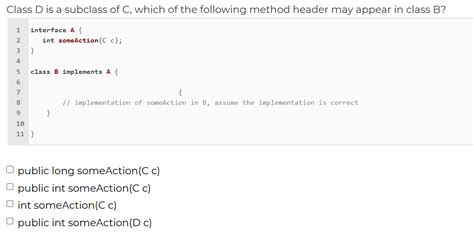 Solved Class ﻿d ﻿is A Subclass Of ﻿c ﻿which Of
