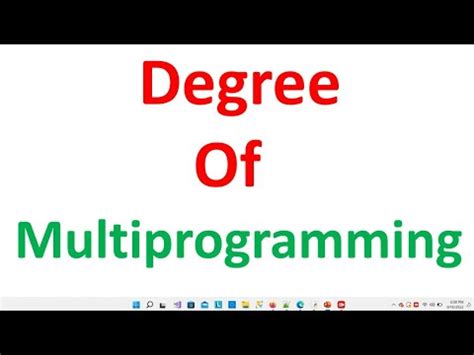 Tutorial About Degree Of Multiprogramming YouTube