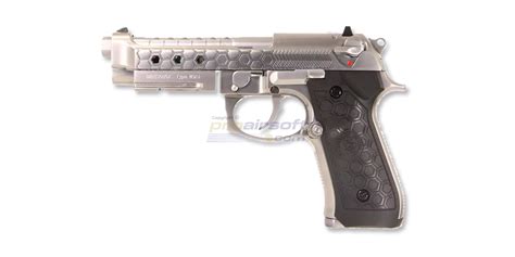 WE M92 Hex Cut DT GBB Full Auto Metal Silver Gas Airsoft Pistol