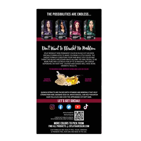 Midnight Ruby No Bleach Dark Red Semi Permanent Hair Dye Splat Hair Color