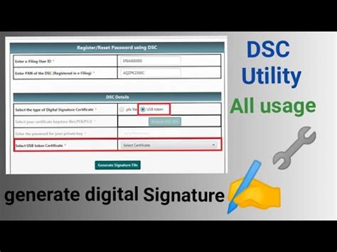 Dsc Utility All Uses In Income Tax And Tds How To Generate Digital
