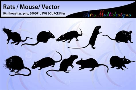 Rat Silhouette Vector Rat Svg Source File Png Mouse Etsy