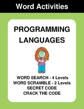 Programming Language Word Search Word Scramble Secret Code Crack The Code