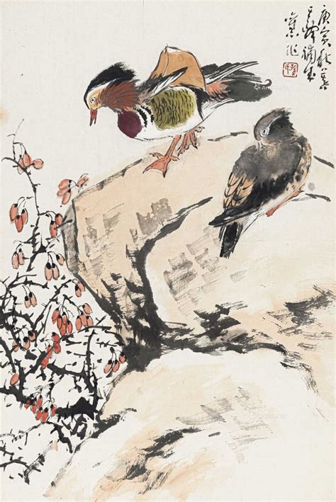 孙其峰 庚寅（2010）年作 鸳鸯双栖 托片天津晟颢2024春季拍卖会天津晟颢拍品价格图片拍卖专场拍卖会预展拍卖会结果卓克拍卖频道