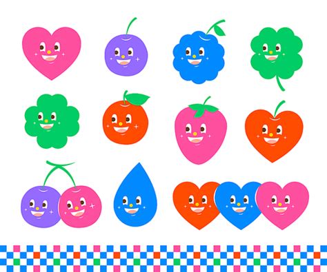 유토이미지 알록달록 귀여운 스마일 캐릭터