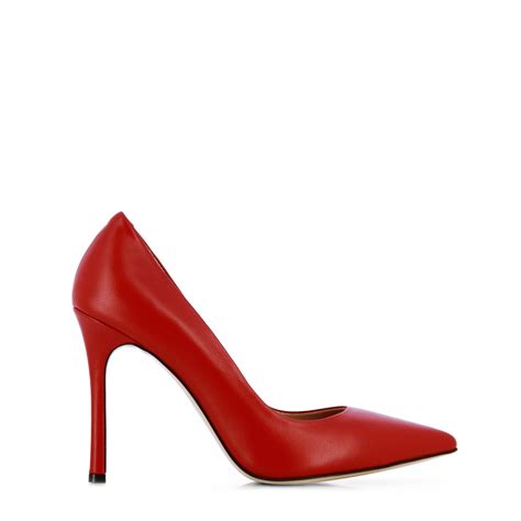 Leather Stiletto Pump Red Europa Art