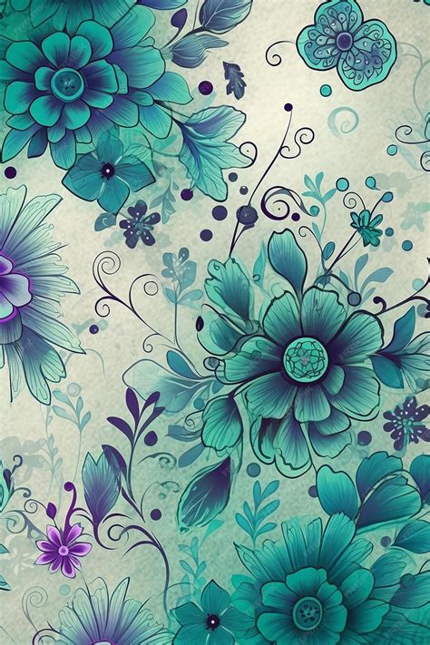 Premium Photo Aesthetic Floral Patterned Background