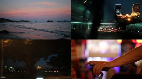 厦门海边晚霞中山路夜景街拍视频素材下载