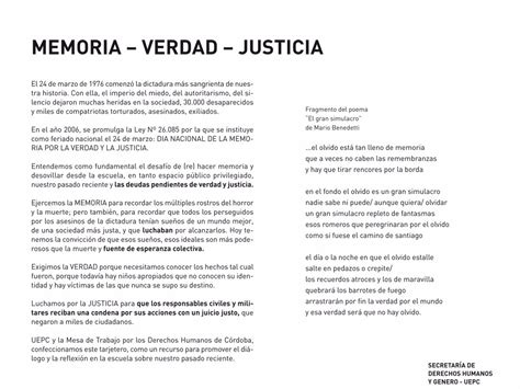 24 De Marzo Memoria Verdad Justicia Conectate Iciec Uepc