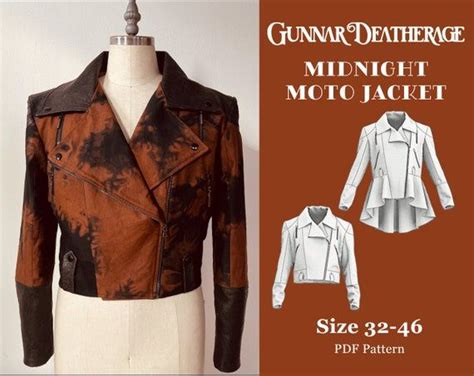 Fashion Moto Jacket Sewing Pattern Instant Download Pdf Pattern Unisex Motorcycle Jacket Pattern