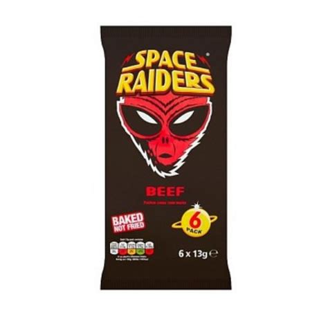 Space Raider Crisps Biff 6 Pack78g Candy Planet