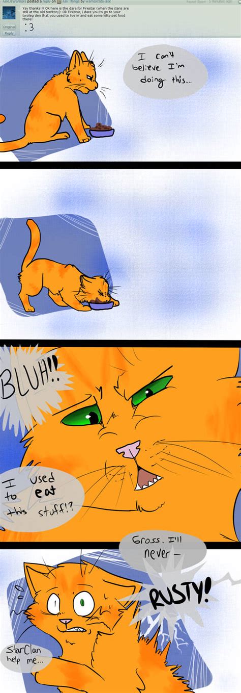 Dare 1 Firestar Eat Kittypet Food By Warriorcats Ask On Deviantart