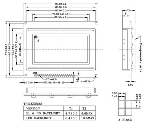 Graphic Lcd Display Module 128 X 64 Dots Cob Stn Blue Transmissive