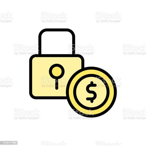 美元硬幣鎖圖示簡單的顏色與輪廓向量元素的破產圖示 Ui 和 Ux 網站或移動應用程式向量圖形及更多互聯網圖片 互聯網 保安 商務
