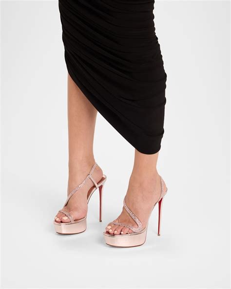 Christian Louboutin 150mm Rosalie Alta Strass Platform Slingback