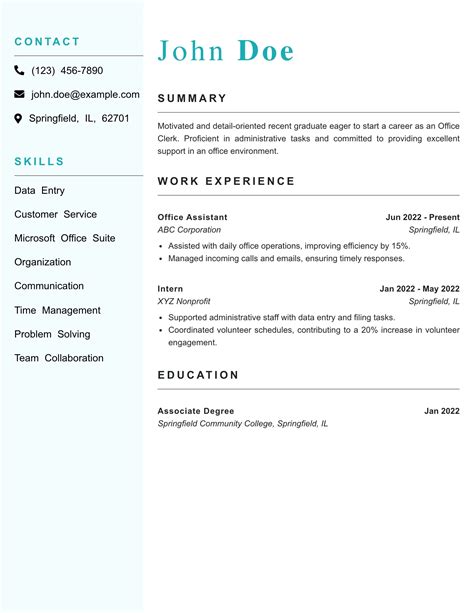 Office Clerk Resume Examples My Resume Star