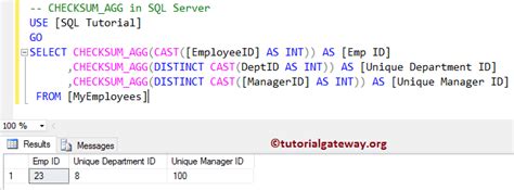 Sql Checksumagg Function